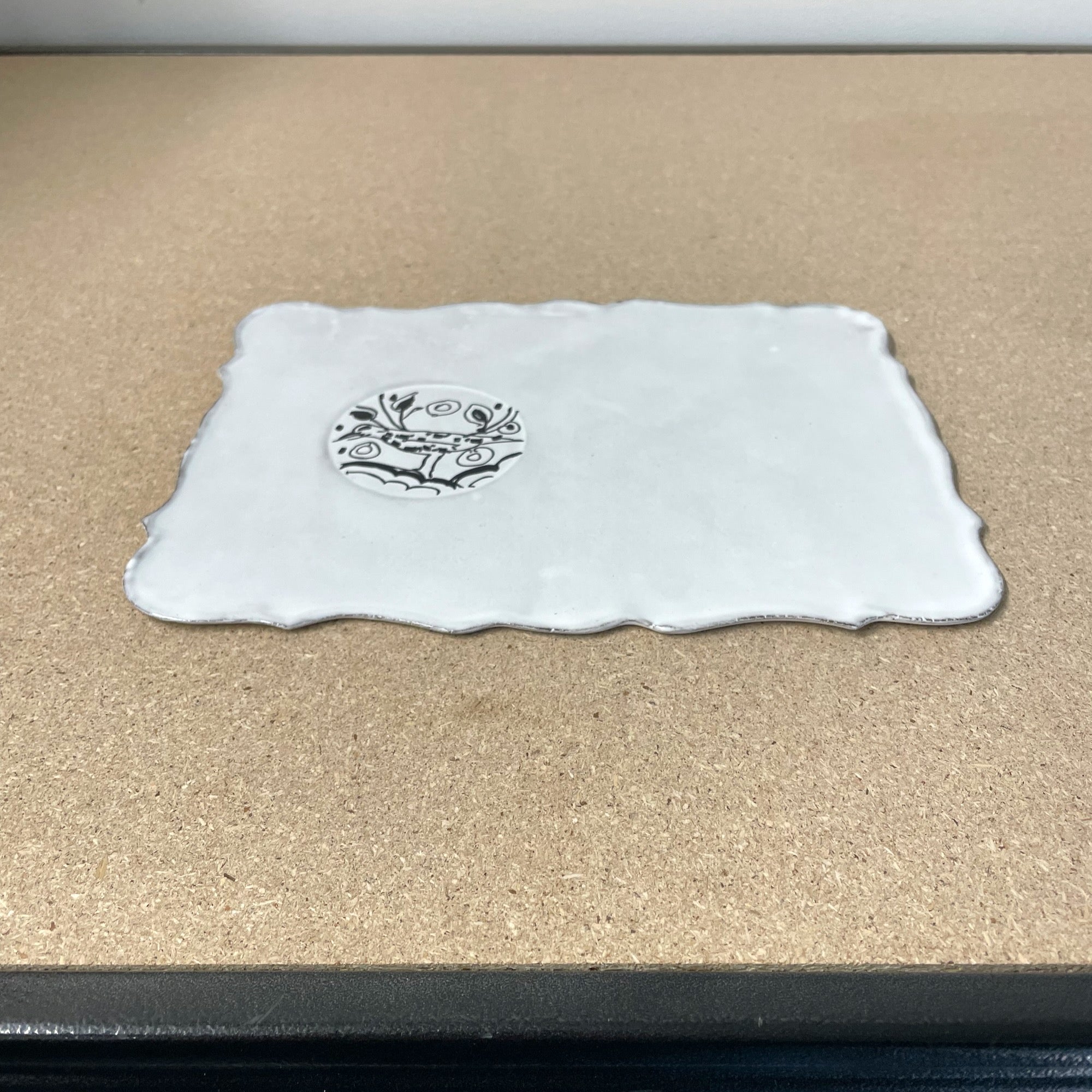 Pierre Carron rectangular saucer illustrated | Handmade French ceramic ...